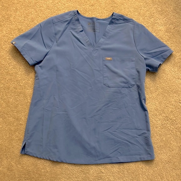 Figs | Tops | Figs Catarina Onepocket Scrub Top In Ceil Blue | Poshmark